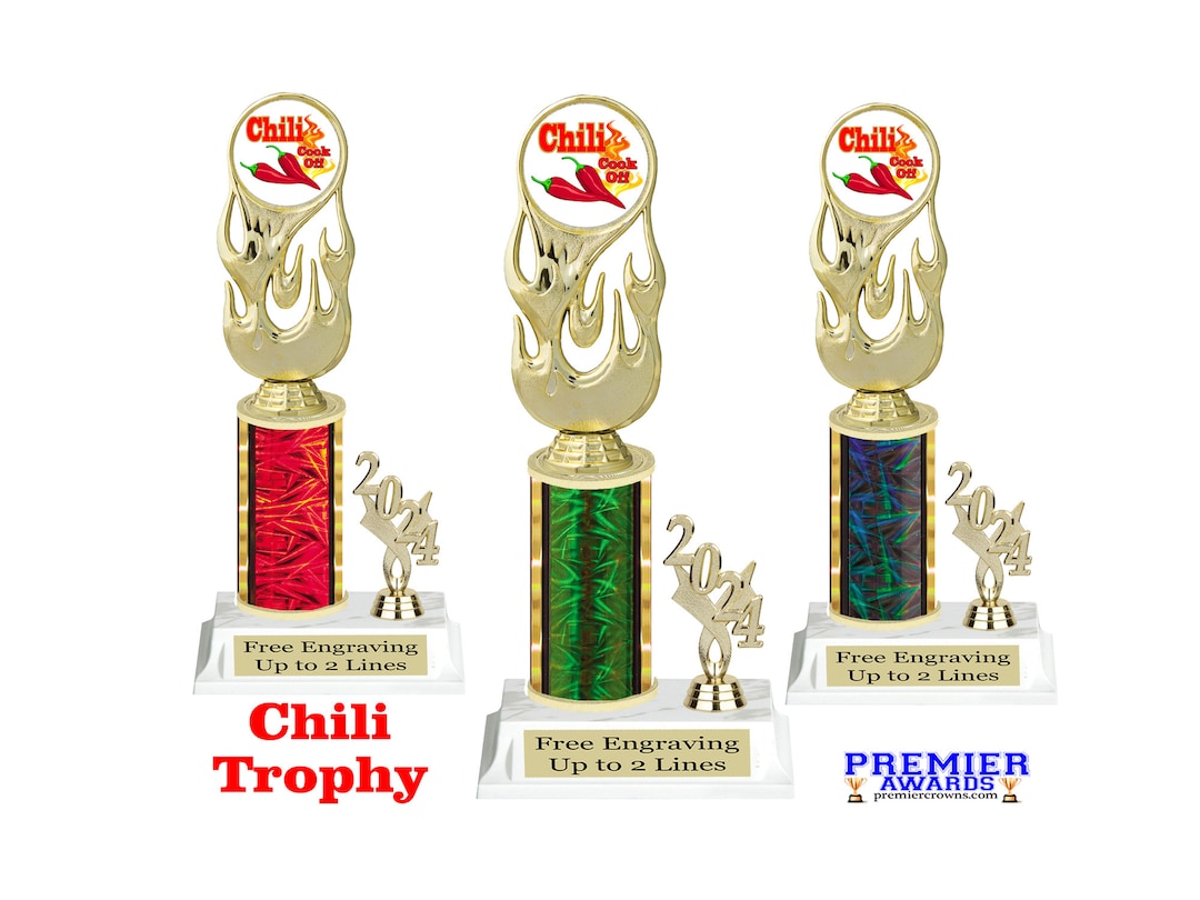 Chili Trophy. Choice of Trophy Height. Great Trophy for BBQ Cook off ...