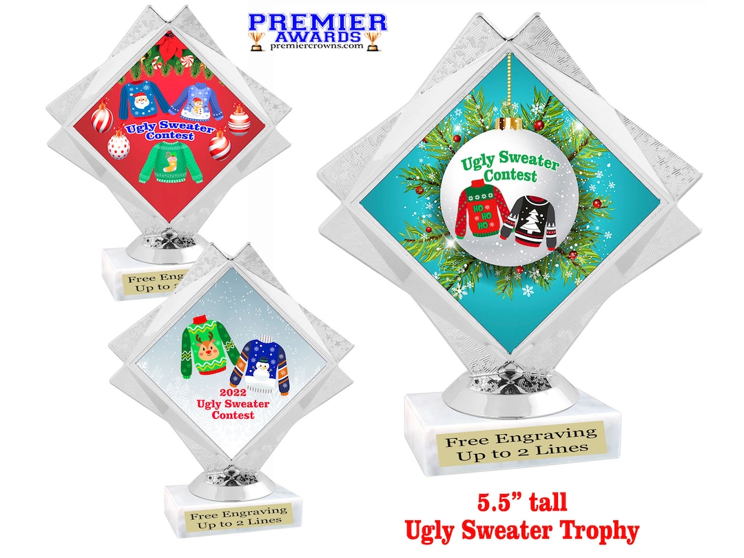 Ugly Sweater Themed Trophy. 5.5" Tall Great Trophy for Your Holiday ...
