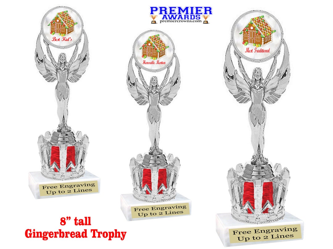 Gingerbread House Decorating. 8" Tall Trophy With Choice of Art Work ...