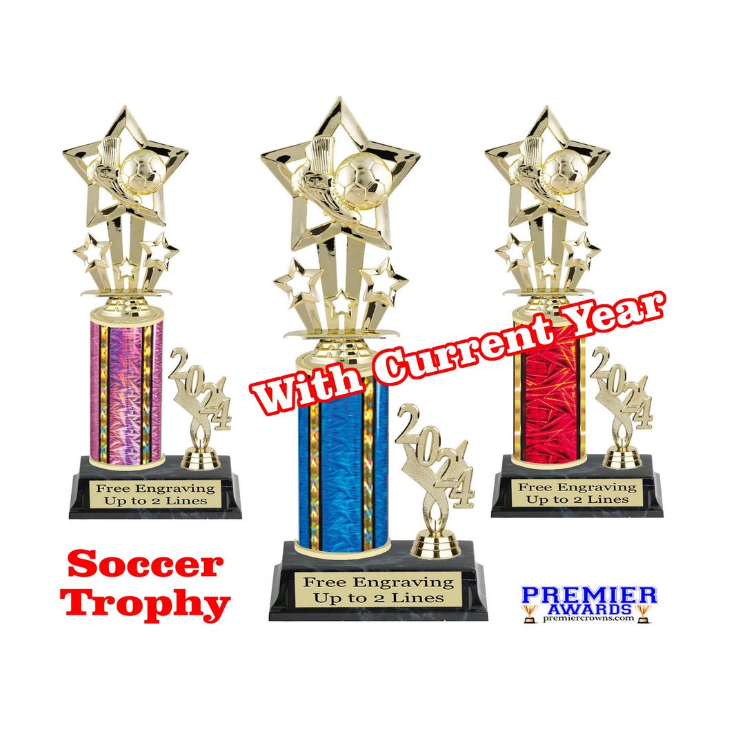 Soccer Trophy With Choice of Column Color. Numerous Heights Available ...