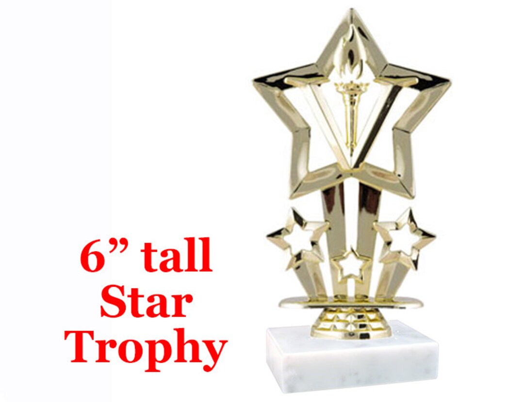 Victory Star Trophy. 6" Tall Trophy - Etsy