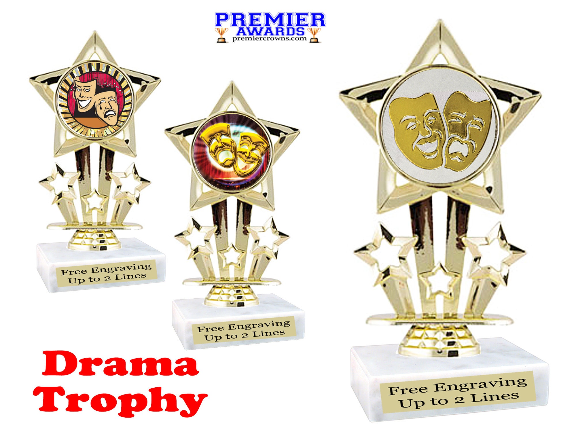 Drama Theme Trophy. Great Award for Schools, Contests, Competitions ...