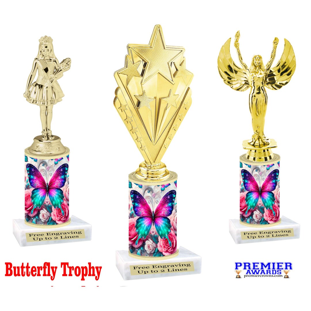Great Butterfly Themed Trophy for Your Events, Contests, Pageants and ...