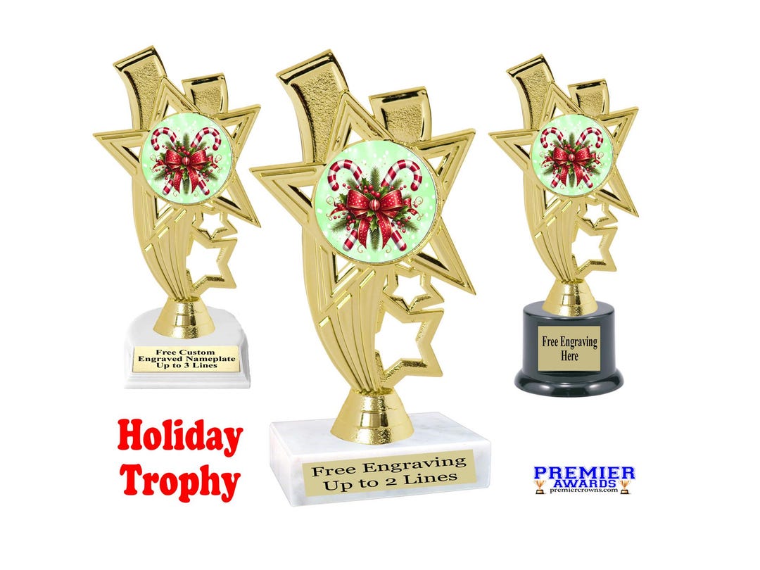 Candy Cane Trophy for Holiday Events, Pageants, Holiday Contests and ...