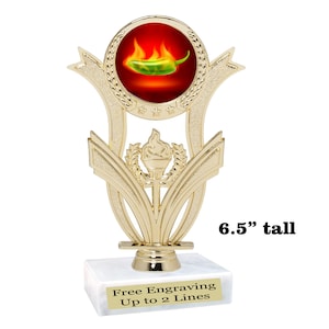 Chili - Salsa - BBQ Trophy. 6.5" Tall With Choice of Art Work. Great ...