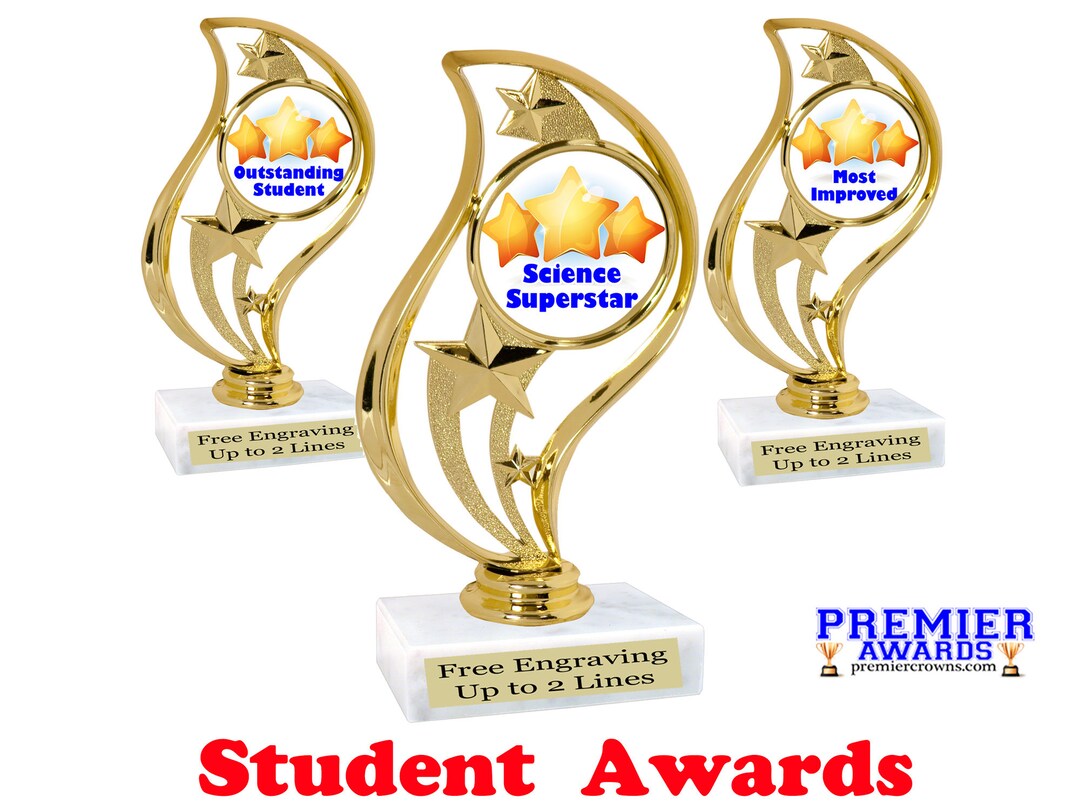 Student Award! 6" Tall With Choice of 9 Designs. Great for Schools ...