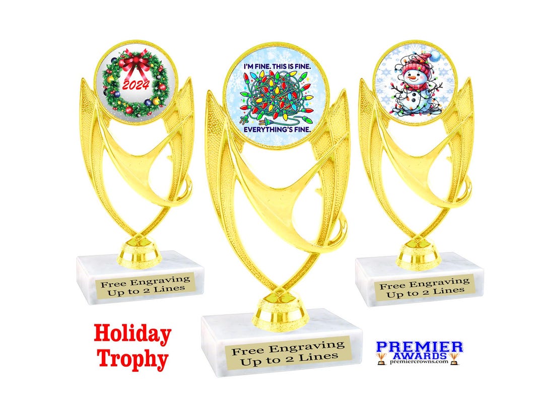 Holiday Theme Trophy. Choice of Artwork and Base. Great for Decorating ...