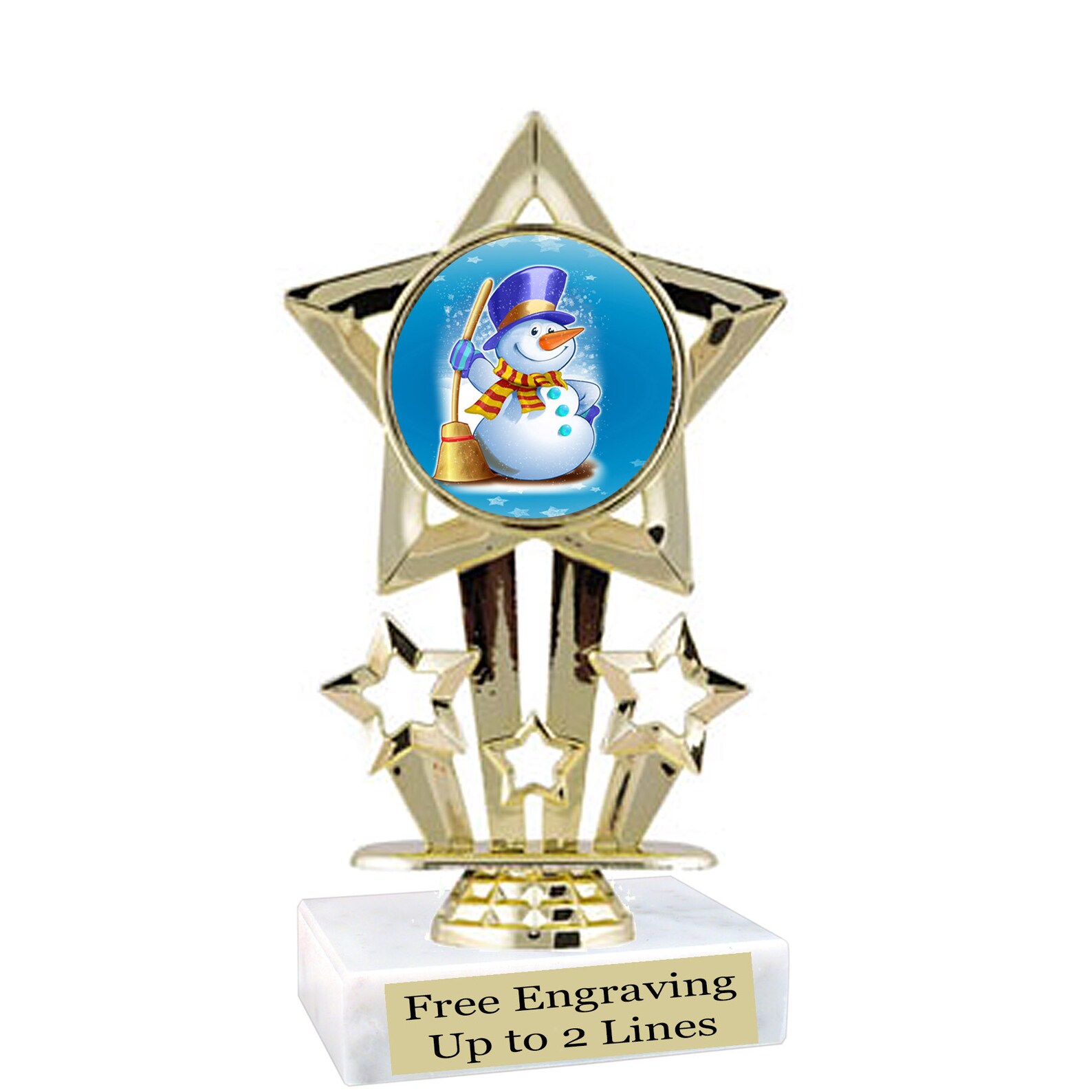 Christmas - Winter Theme Trophy With Gold Figure and Choice of ...