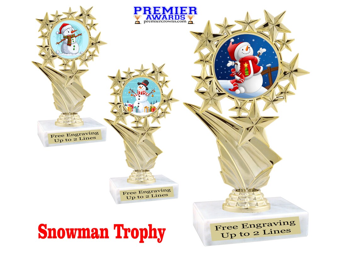 Snowman Theme Trophy. Choice of Artwork and Base. Great for Holiday ...