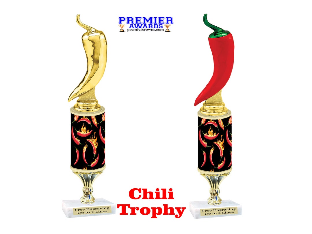 Chili Pepper Trophy With Choice of Column Color. Great for Your Chili ...