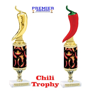 Chili Pepper Trophy With Choice of Column Color. Great for Your Chili ...
