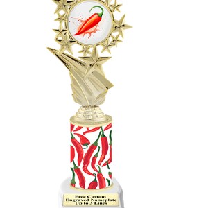 Chili Pepper Trophy. Choice of Artwork and Trophy Height. Great for ...