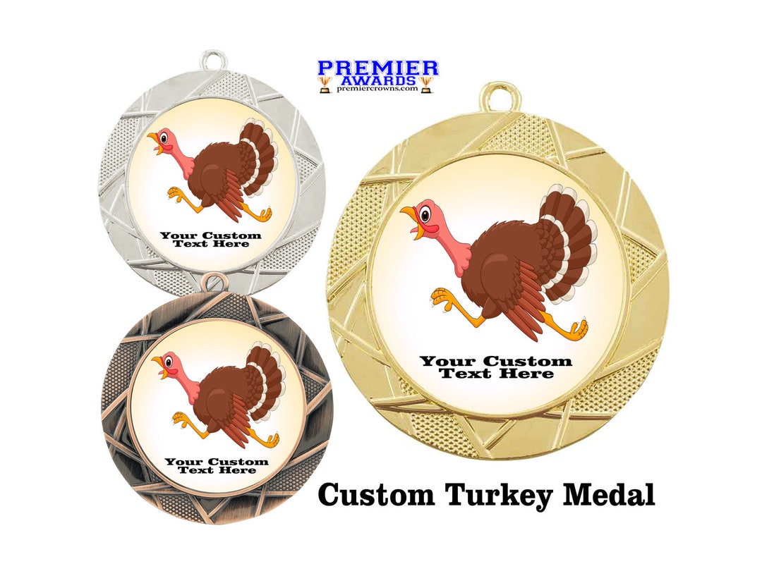 Custom Turkey-thanksgiving Medal. Available in Gold, Silver or Bronze ...