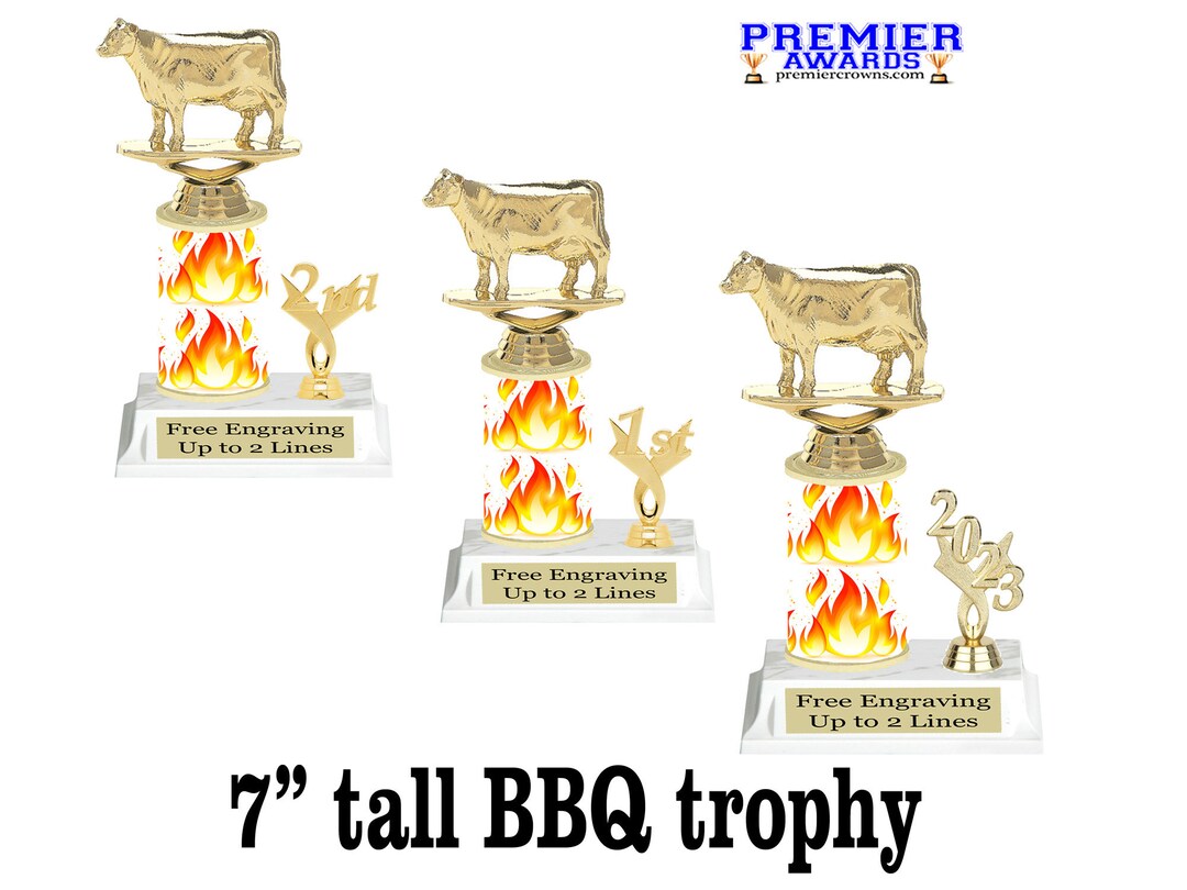 BBQ Cook off Trophy. 7" Tall With Choice of Column Color. Great Trophy ...