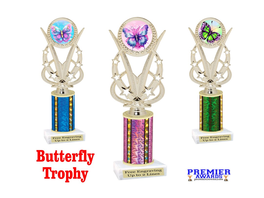 Butterfly Theme Trophy. Choice of Trophy Design. Great for Your Spring ...