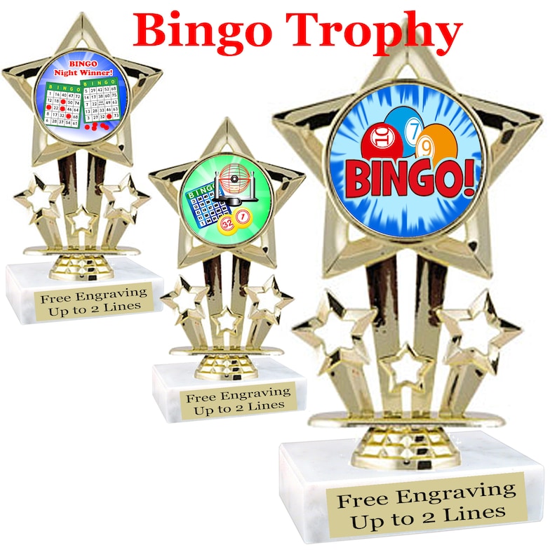 BINGO Trophy 6 Tall With Choice of 5 Designs. Great | Etsy