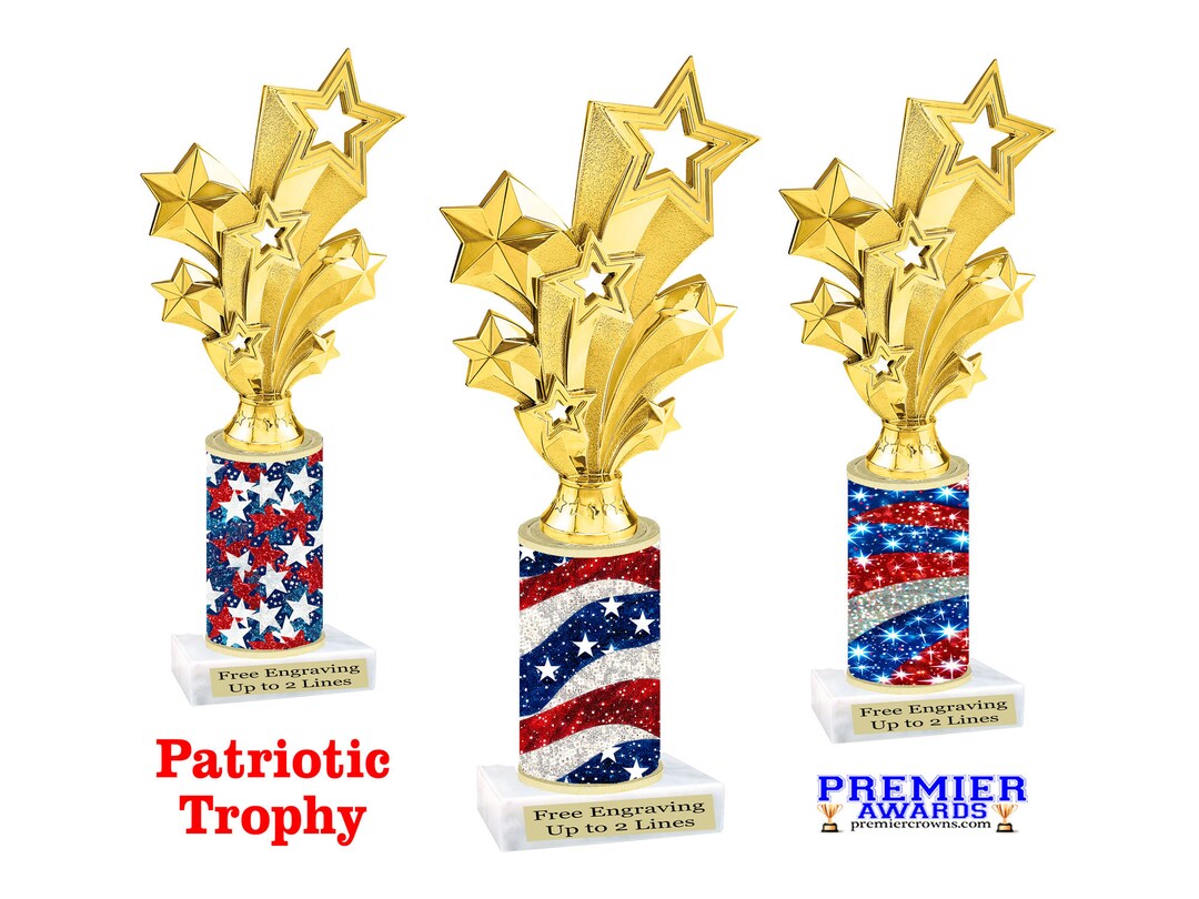 Patriotic Themed Trophy With Choice of Column Design. Great for Your ...