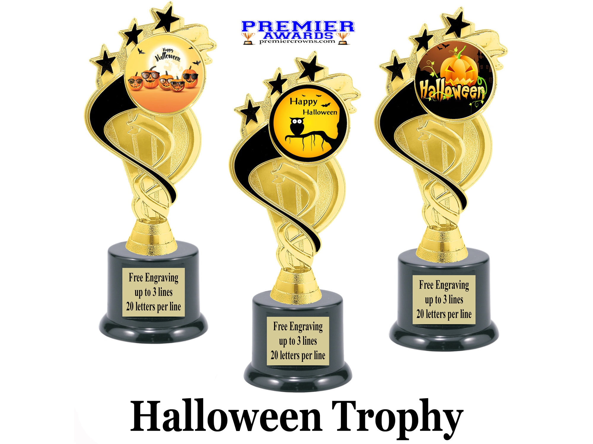 Memorabilia Halloween trophy pumpkin carving contests Choice of 6 tall ...