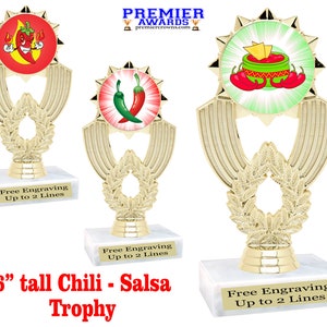 Chili - Salsa - BBQ Trophy. 6" Tall With Choice of Art Work. Great ...