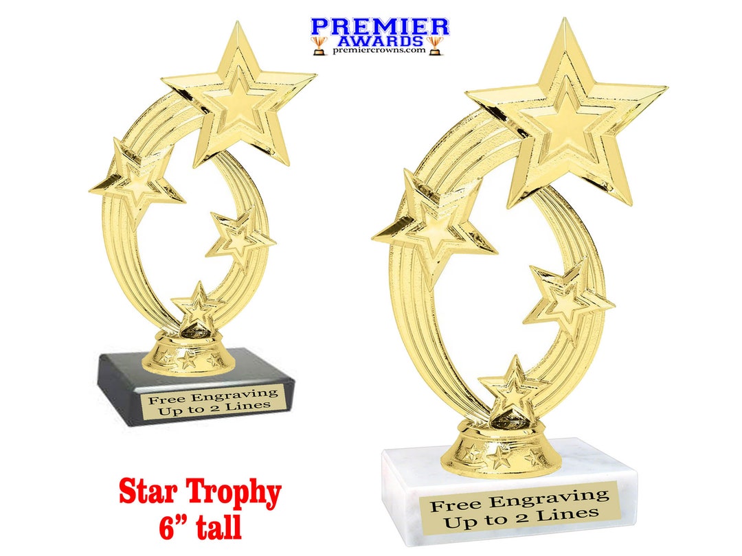 Gold Stars Trophy. 6" Tall Trophy. Great for Any Event, Contest or for ...