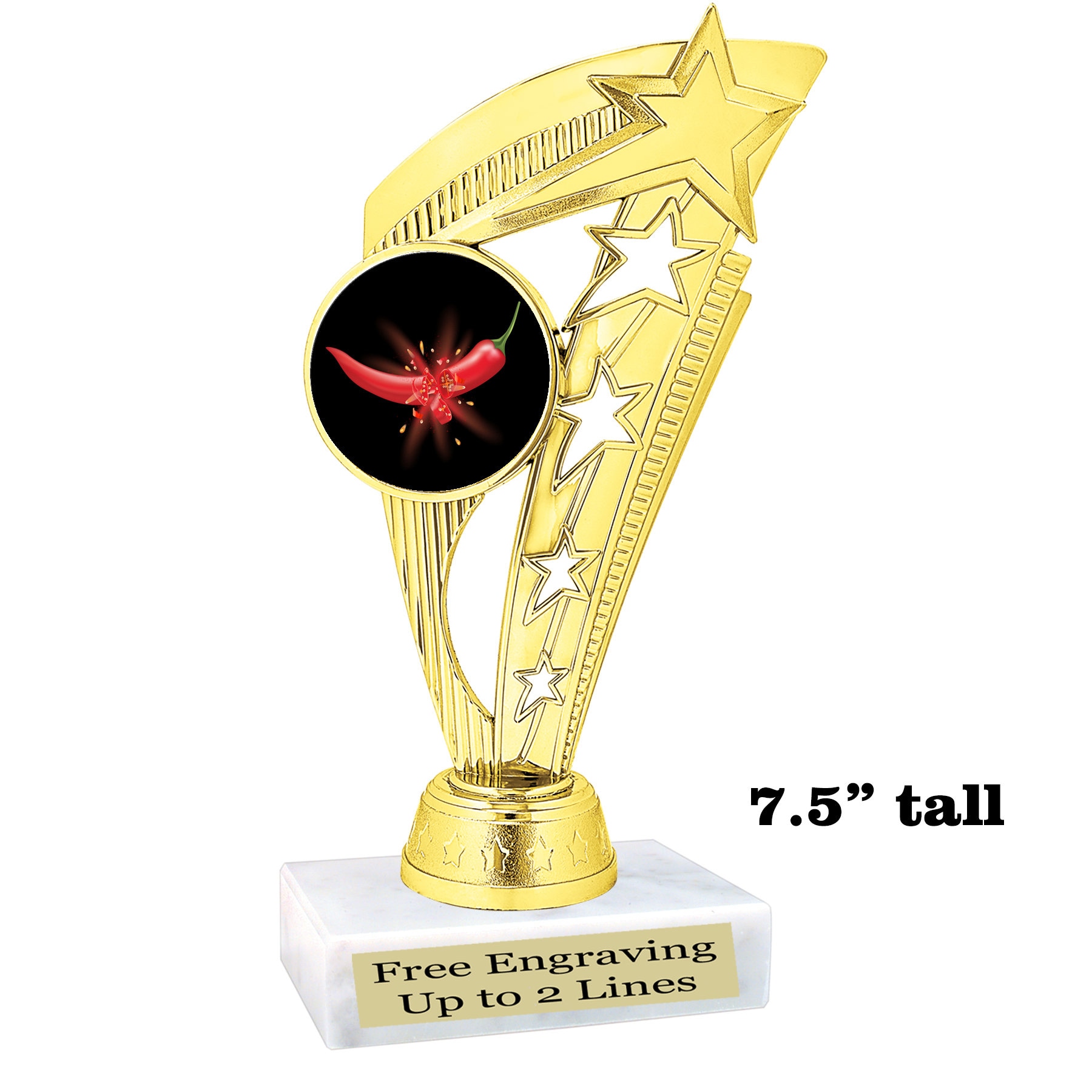 Chili - Salsa - BBQ Trophy. 7.5" Tall With Choice of Art Work. Great ...