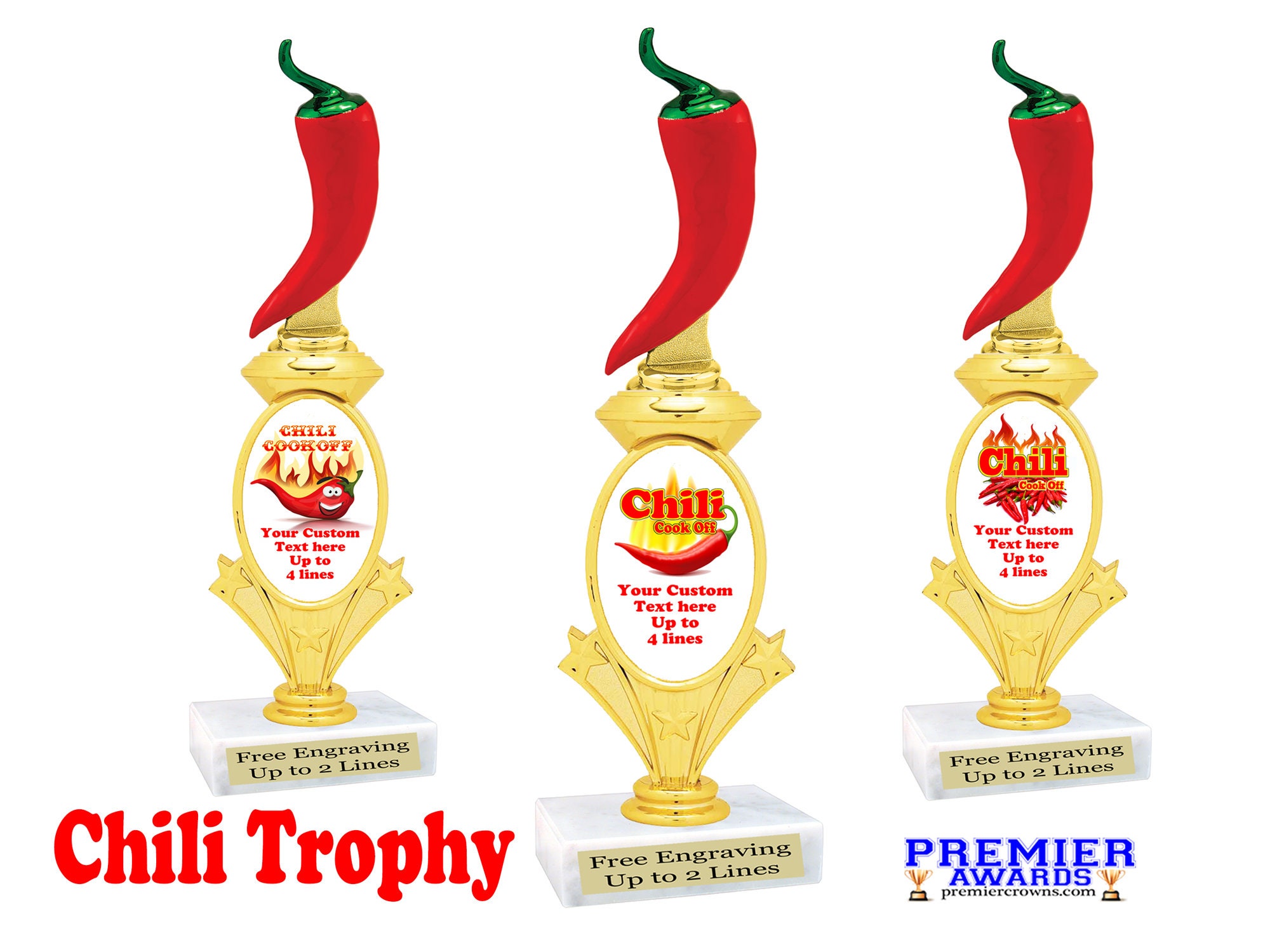 Chili Cook Off trophy. 11 tall with choice of art work. | Etsy