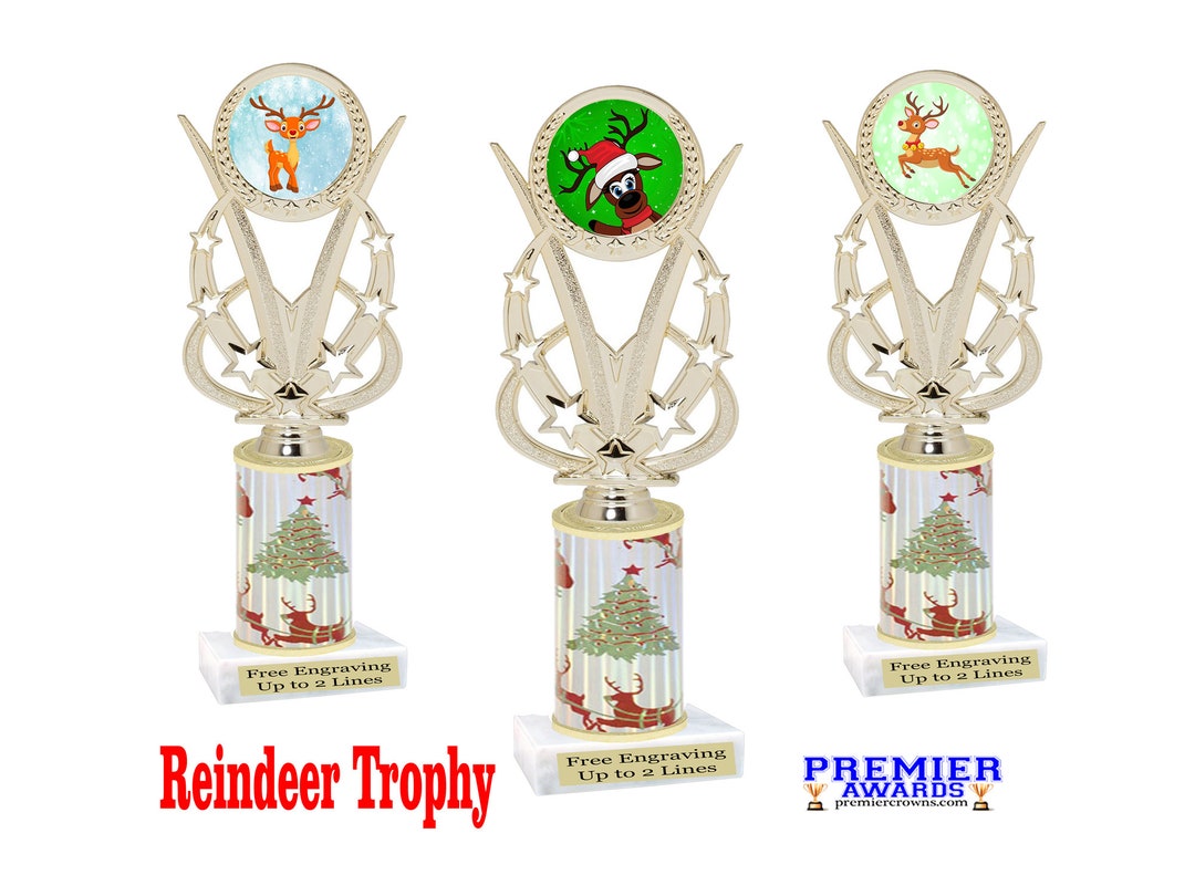 Reindeer Theme Trophy. Great Award for You Holiday Events, Contests ...