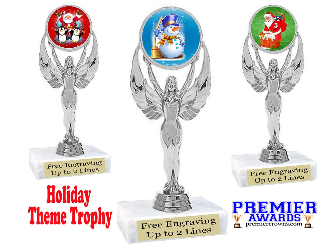Christmas Winter Theme Trophy With Silver Figure and Choice of ...