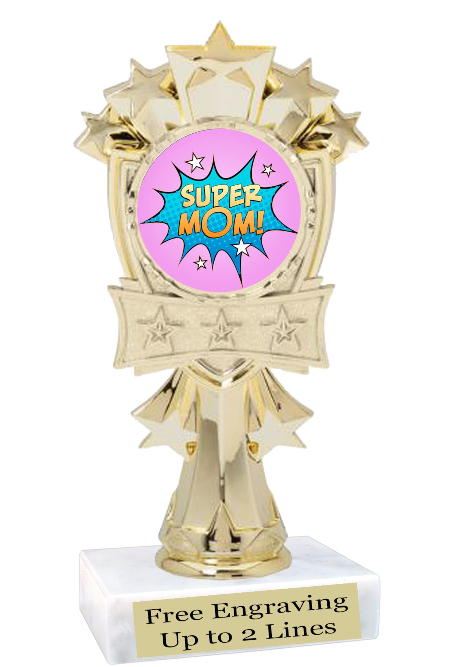 Super Mom Best Mom Theme Trophy. 6 Tall Trophy With - Etsy