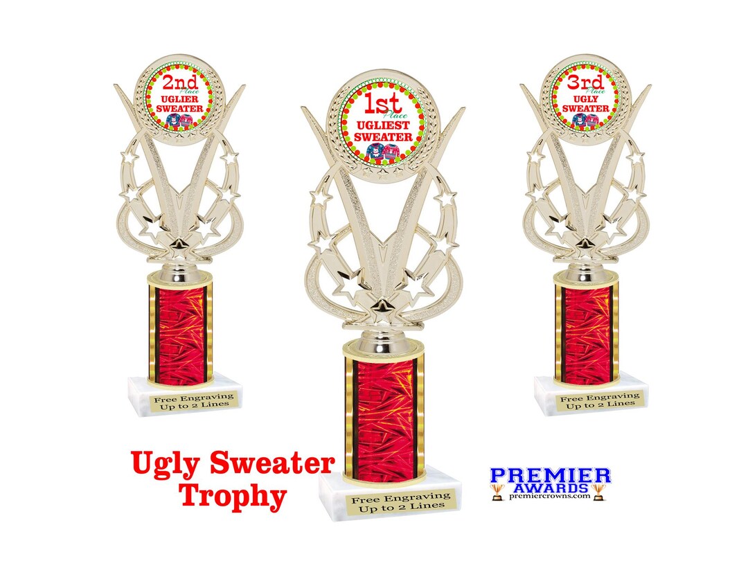 Ugly Sweater Themed Trophy. Great Trophy for Your Holiday Events and ...