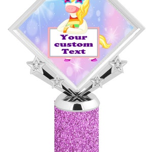 Custom Unicorn Theme Trophy. Great for Events, Competitions, Birthday ...