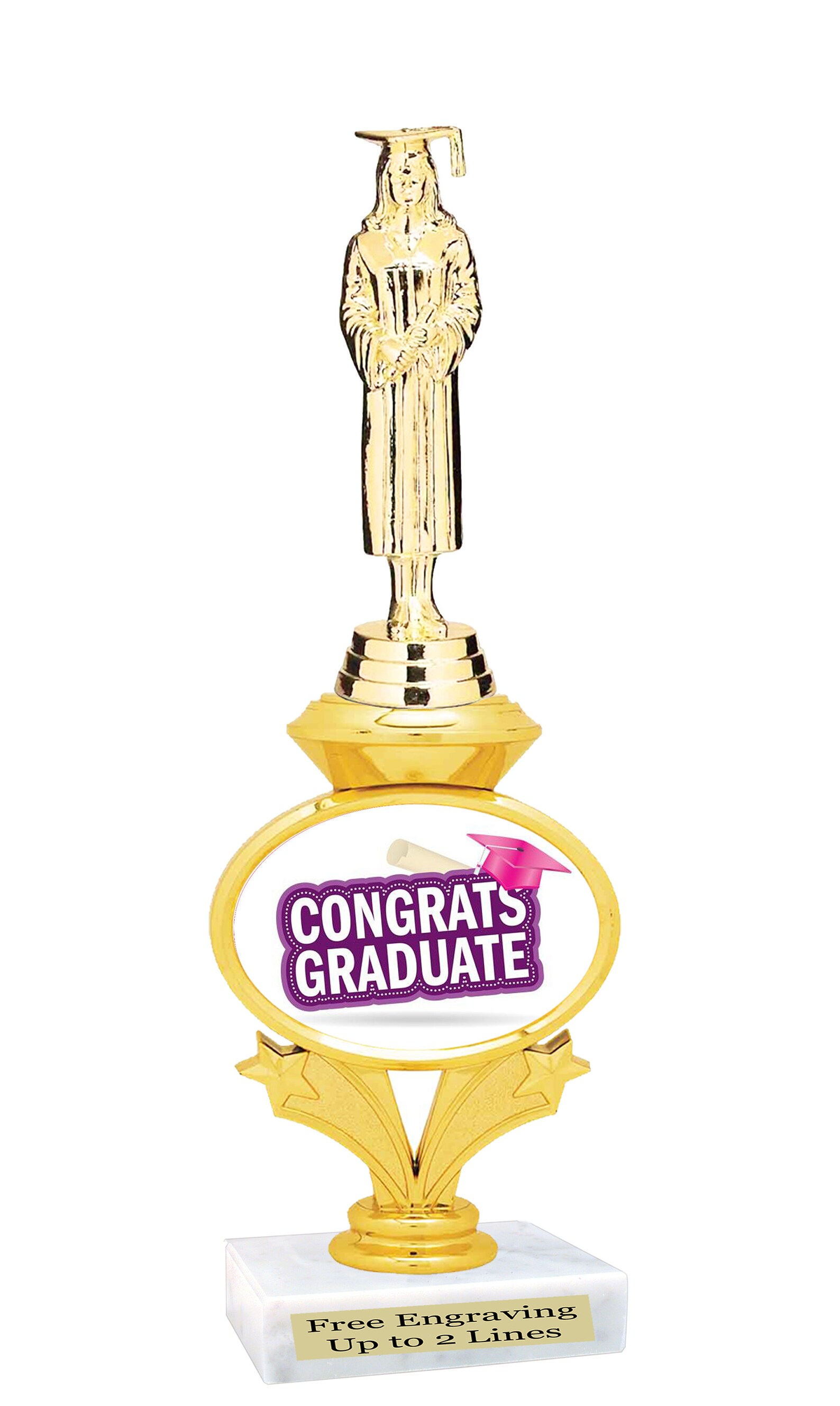 Graduation theme trophy. Female Graduate. Great award to | Etsy