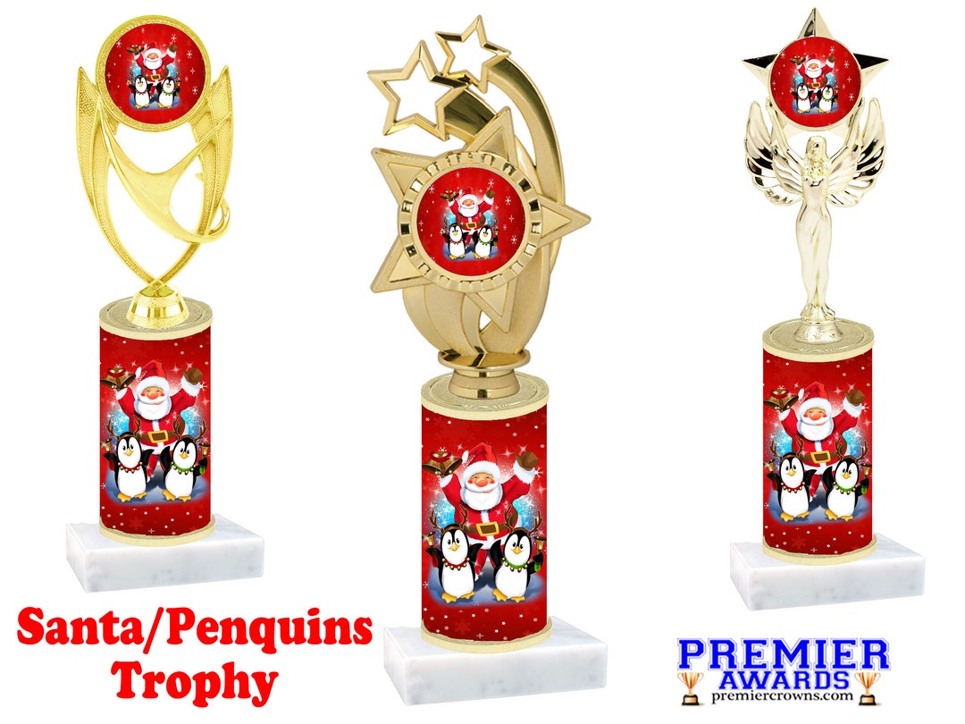 Christmas Winter Theme Trophy With Choice of Figure on Christmas Winter ...