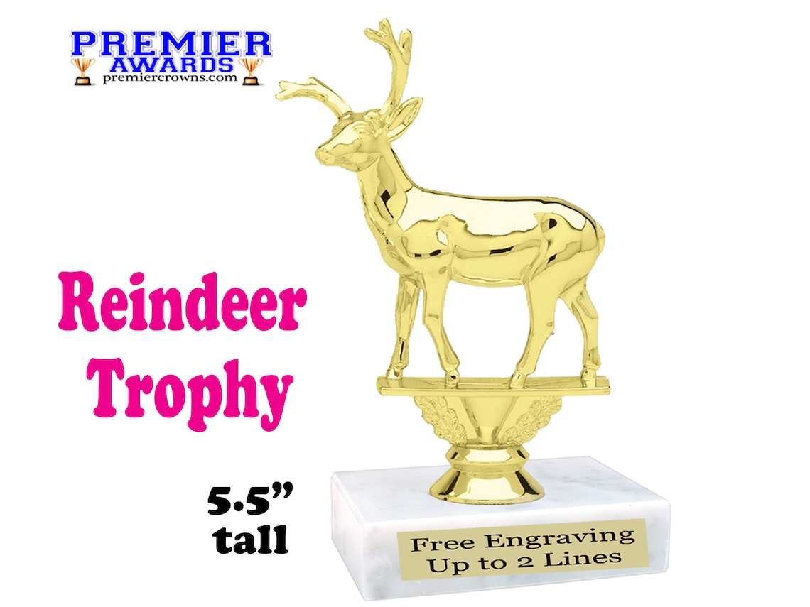 Reindeer Theme Trophy. Great for Reindeer Runs Holiday - Etsy