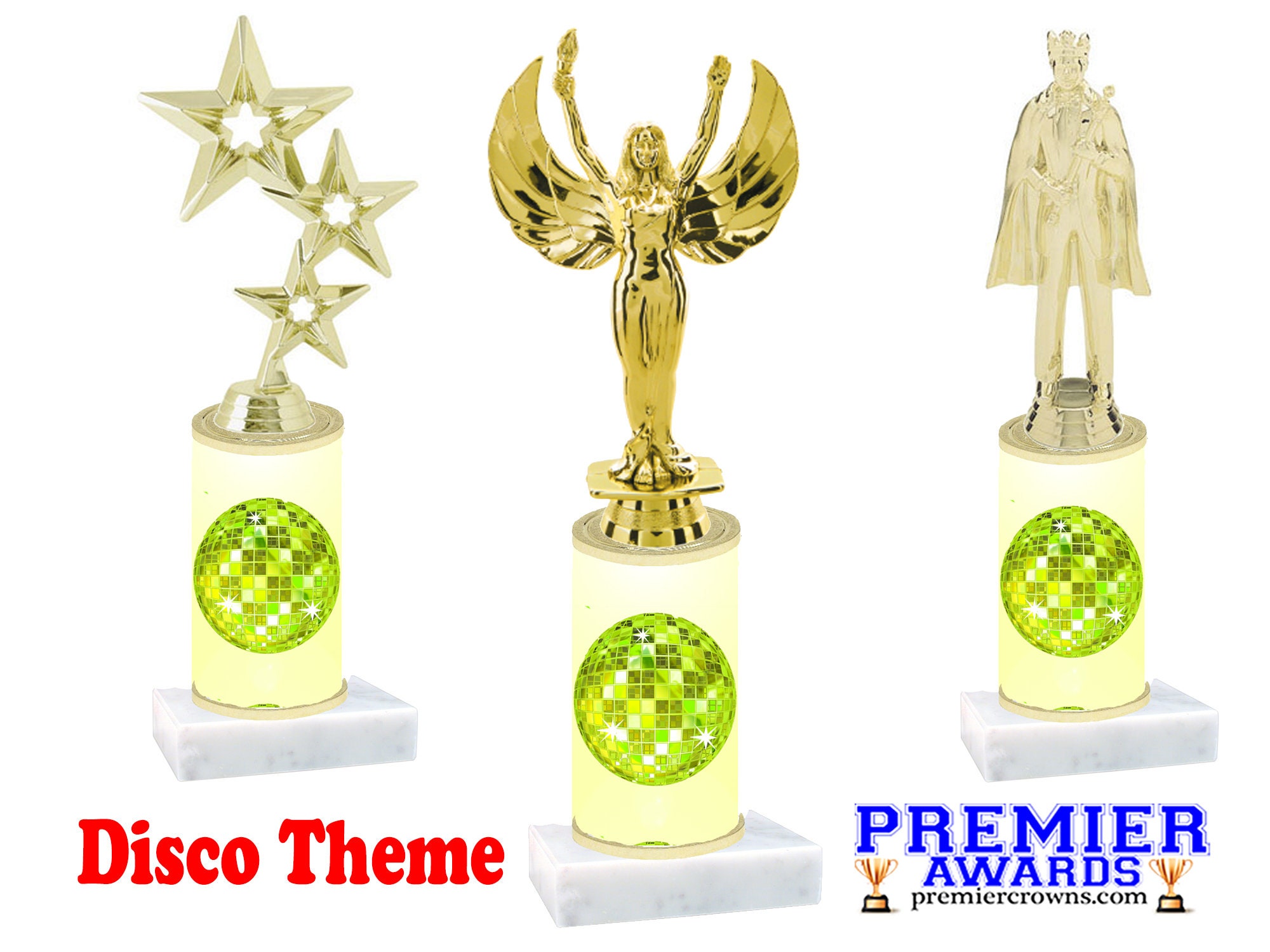 Unique award for any event! Disco design trophy with choice of figure ...