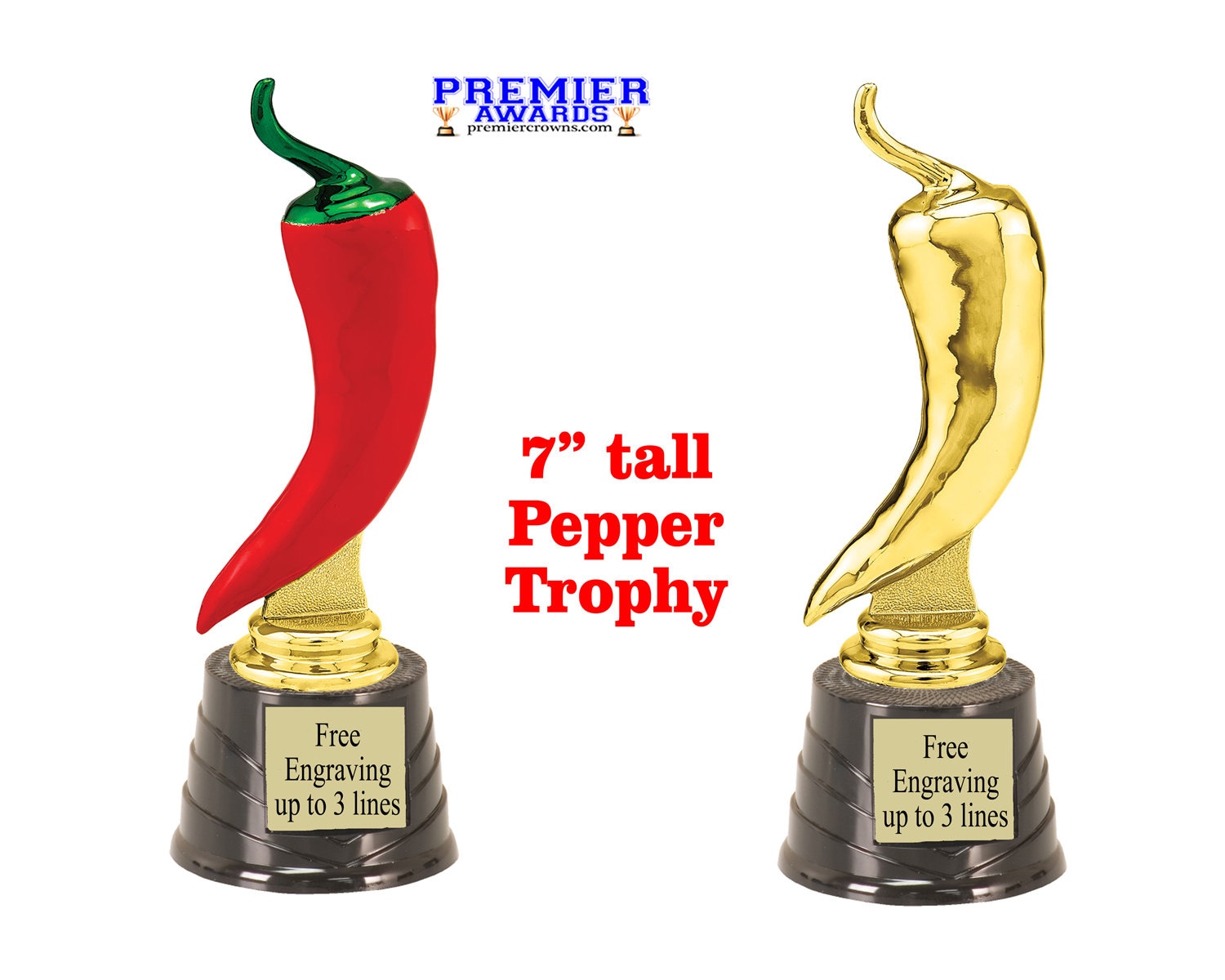 Chili Pepper Trophy. 7" Tall With Choice of Finish. Great Trophy for ...