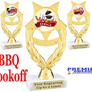 BBQ Cook off Trophy. 6" Tall With Choice of Art Work. Great Trophy for ...