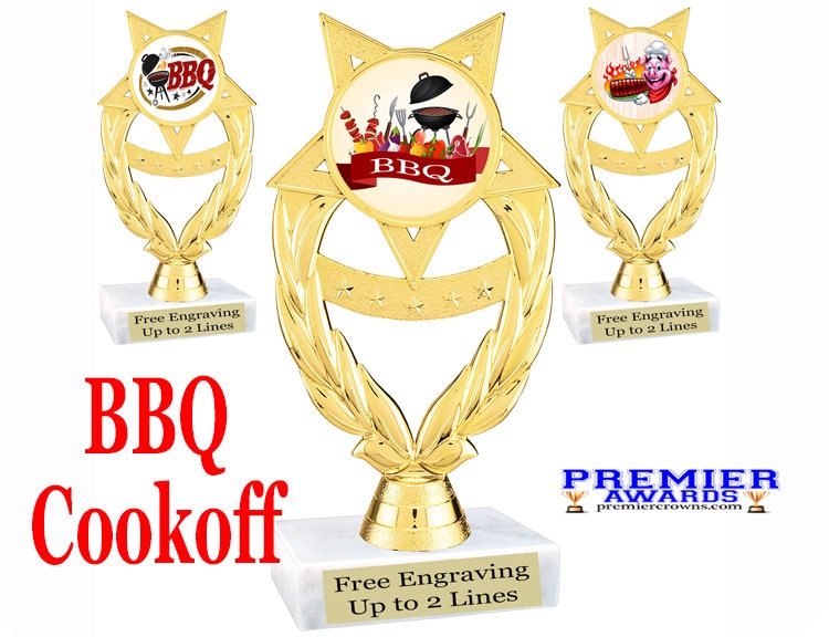 BBQ Cook Off trophy. 6 tall with choice of art work. | Etsy