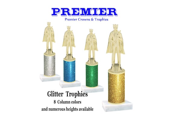 Glitter Column Trophy With King Figure. Great Trophy for | Etsy