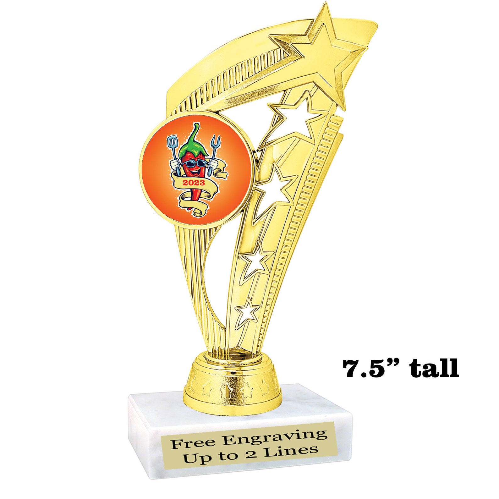 Chili - Salsa - BBQ Trophy. 7.5" Tall With Choice of Art Work. Great ...