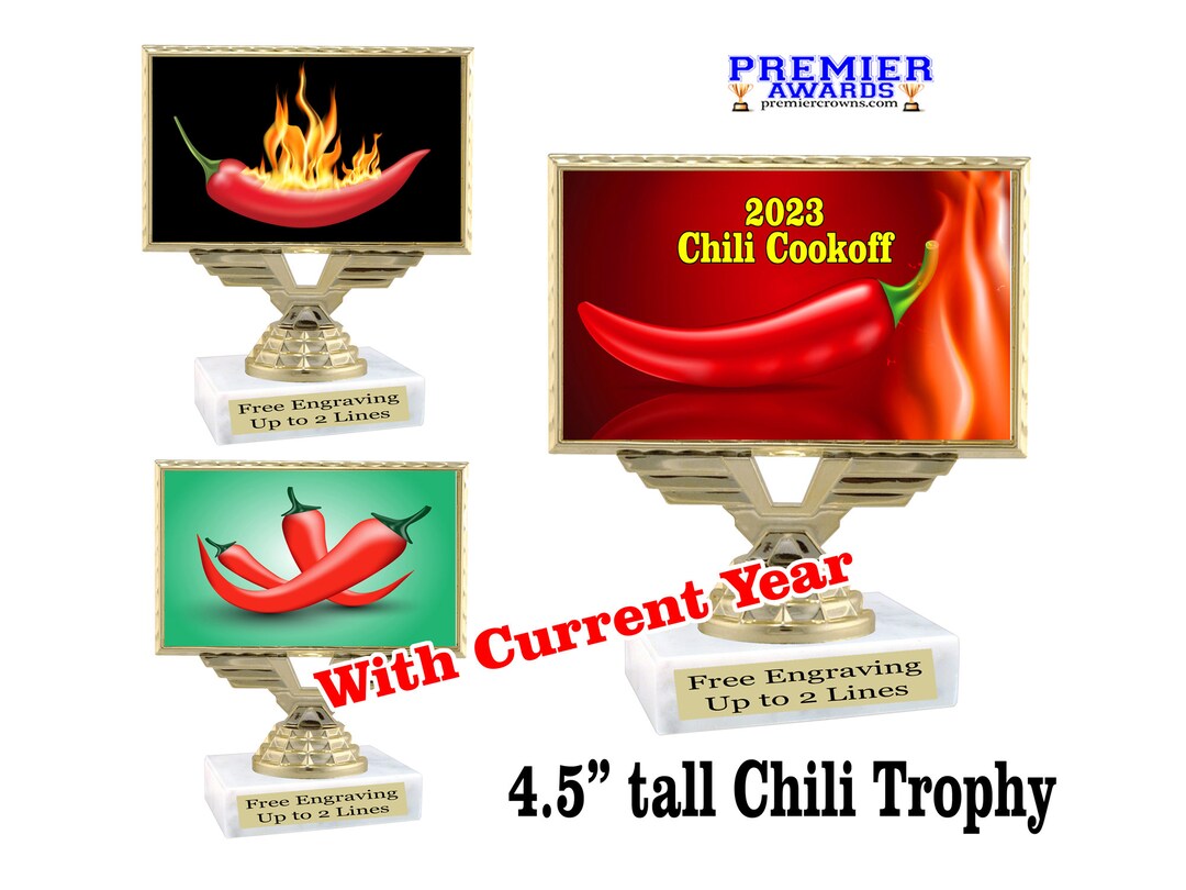 Chili Pepper Trophy. 4. 5" Tall With Choice of Artwork. Great Trophy ...