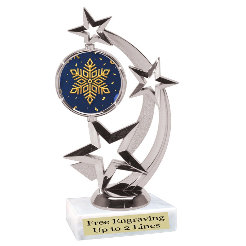 Snowflake Themed Trophy. 6.5" Tall. Great Trophy for Any Christmas ...