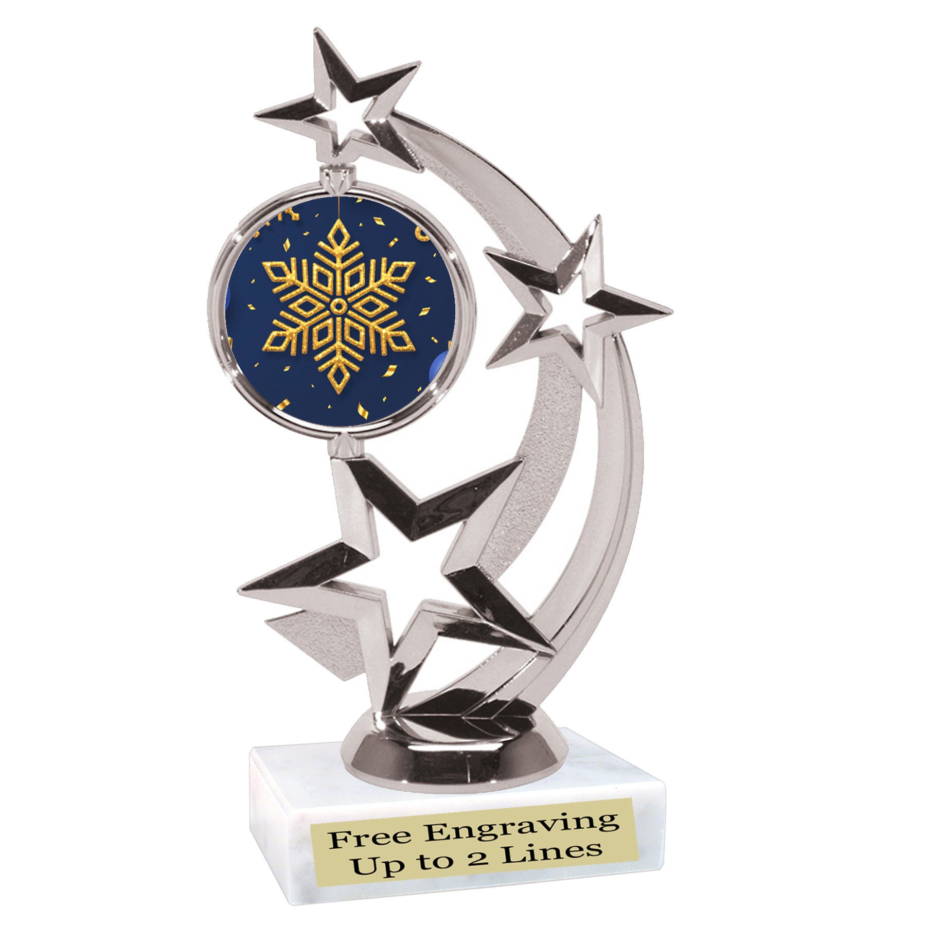 Snowflake Themed Trophy. 6.5" Tall. Great Trophy for Any Christmas ...