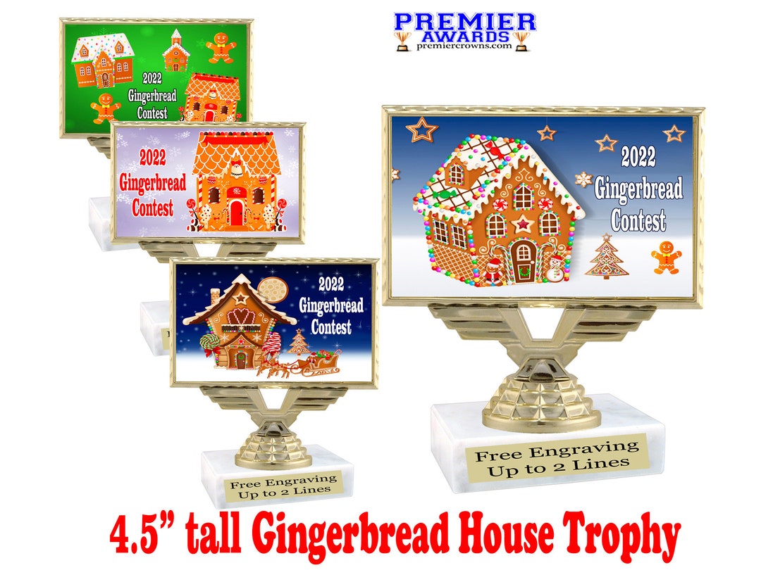 Gingerbread House Decorating. 4.5" Tall Trophy With Choice of Art Work ...