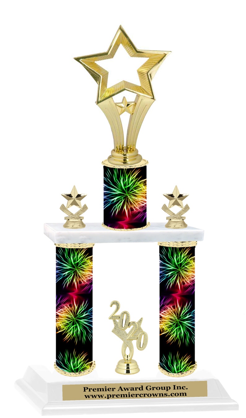 Fireworks 2-column Trophy With Choice of Figure. Available in 3 Trophy ...