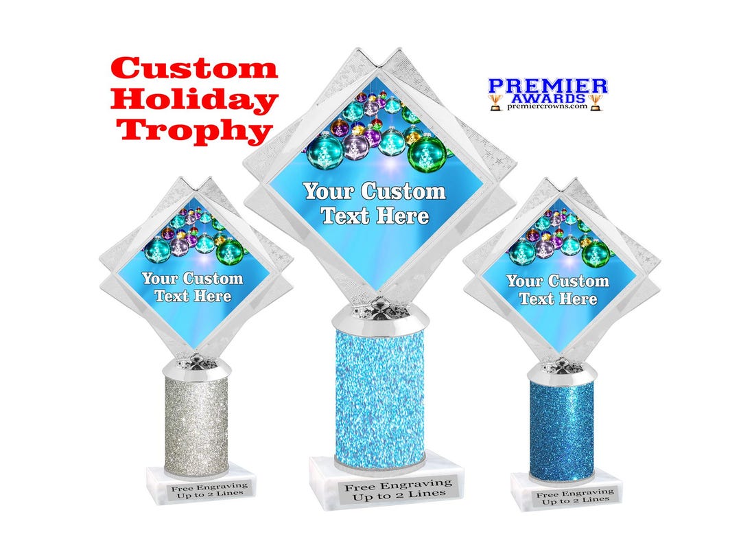 Glitter Custom Holiday Trophy. Great Trophy for Your Holiday Events ...
