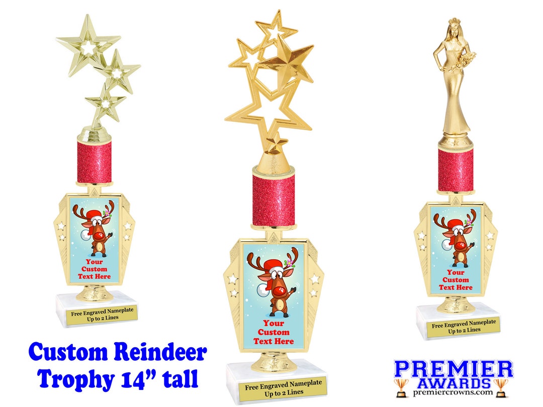 Custom Reindeer Trophy. Great Trophy for Your Holiday Events, Pageants ...