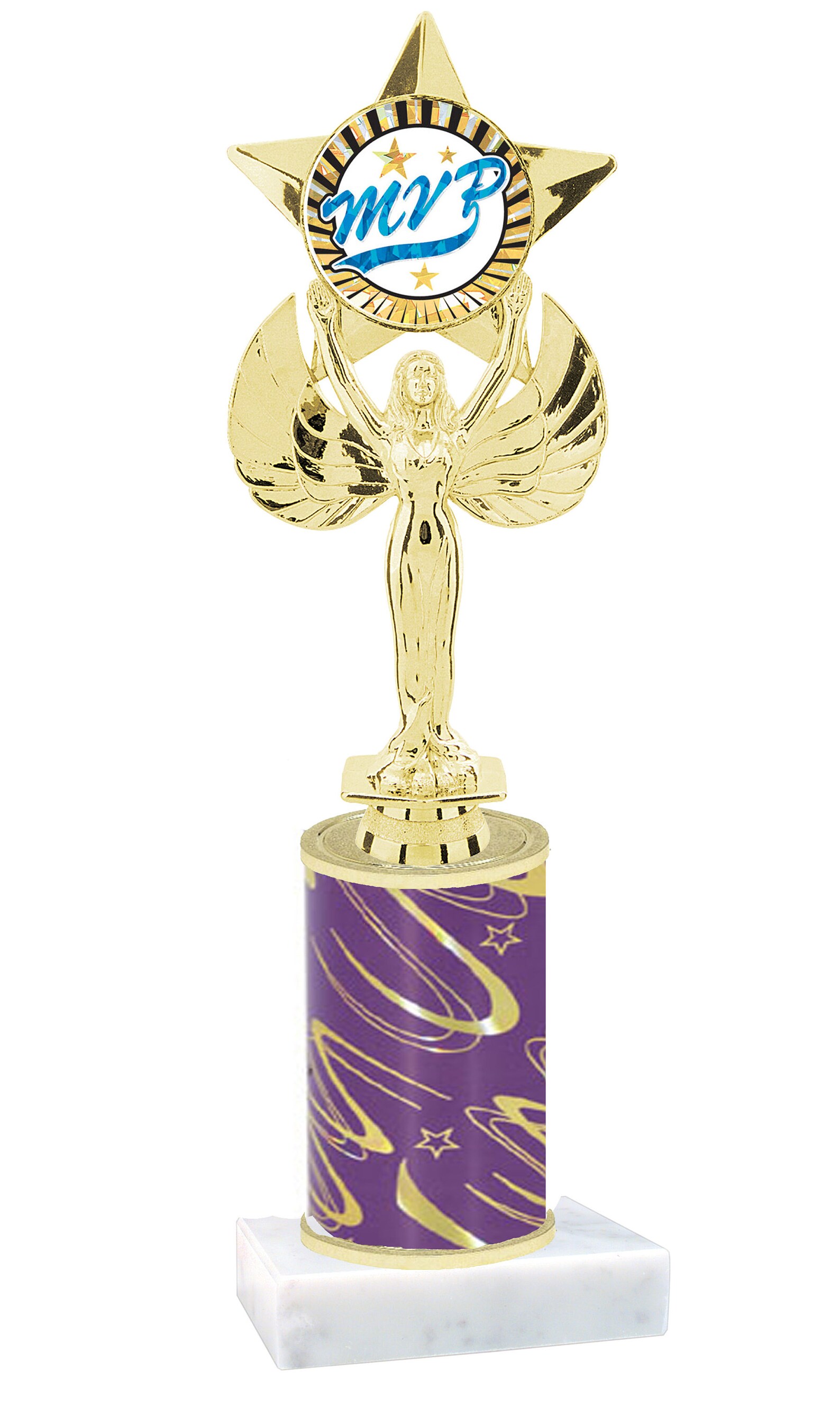 Star Trophy With MVP Mylar Insert and Choice of Column Color. - Etsy