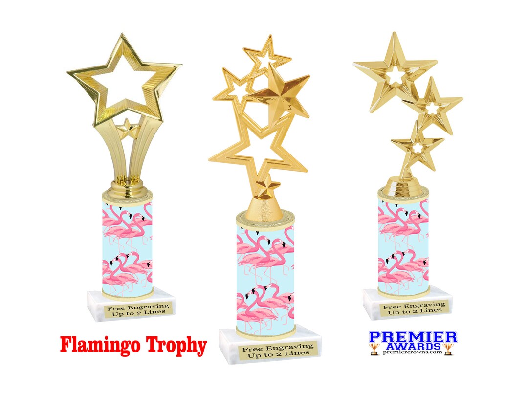 Flamingo Theme Trophy With Choice of Figure. Numerous Trophy - Etsy
