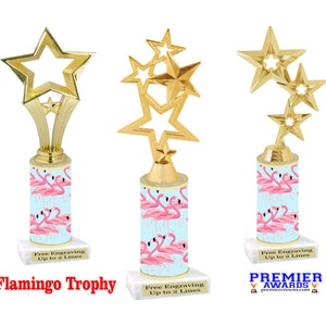Flamingo Theme Trophy With Choice of Figure. Numerous Trophy - Etsy